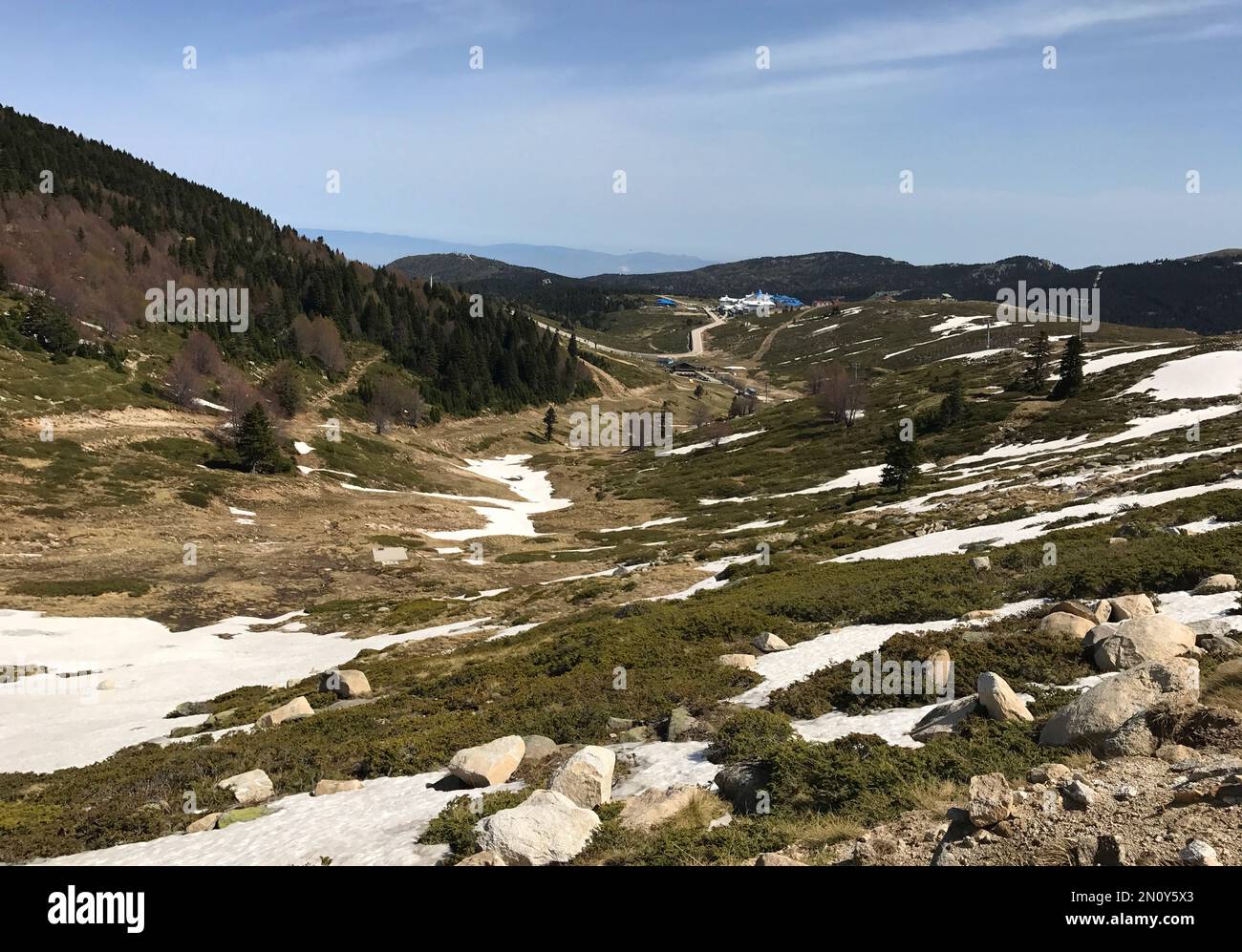 Mount Uludag Hotels Zone from climbing route in Bursa, Turkey. Uludag ...
