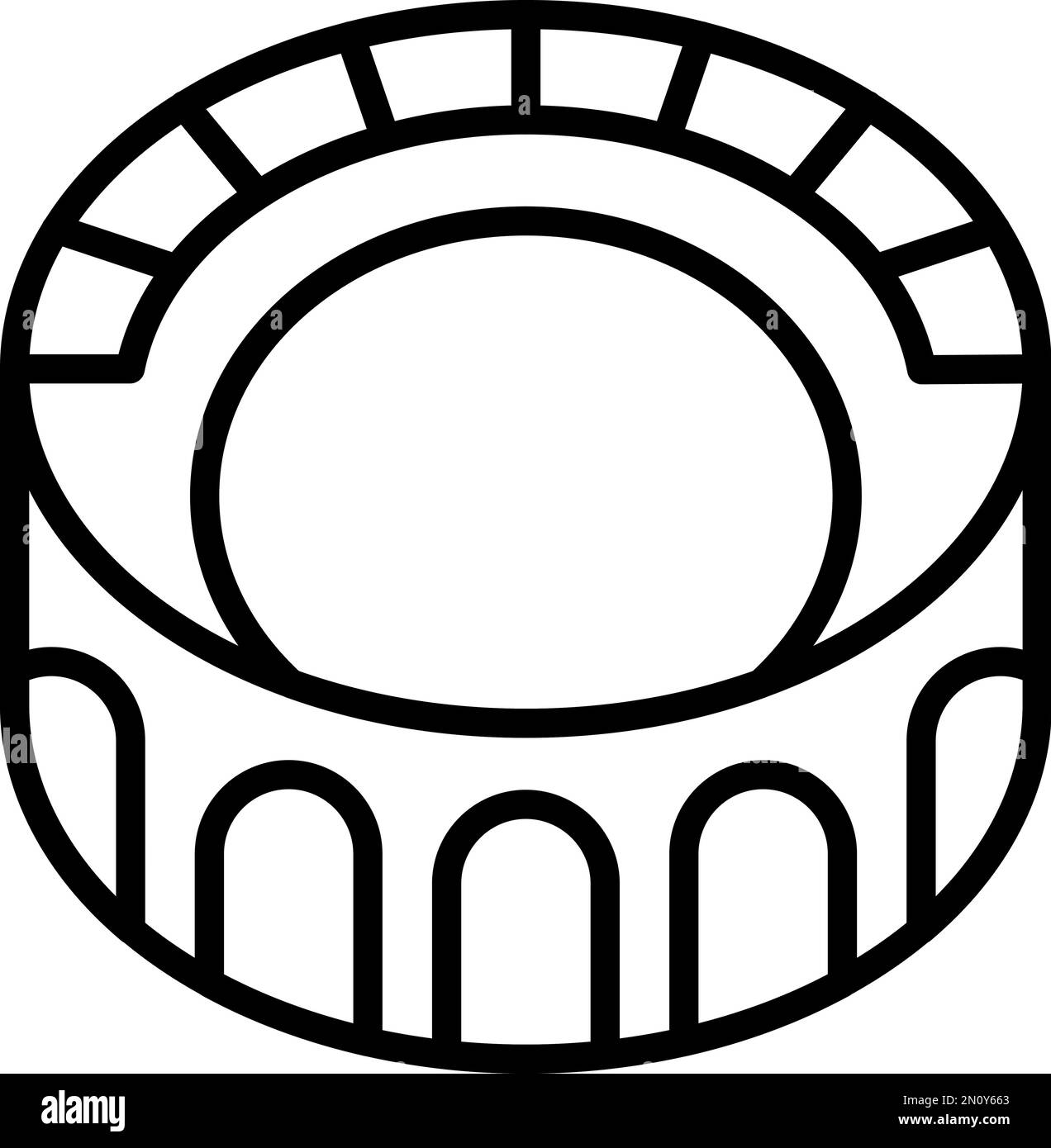 Circle amphitheater icon outline vector. Building architecture. Work ...