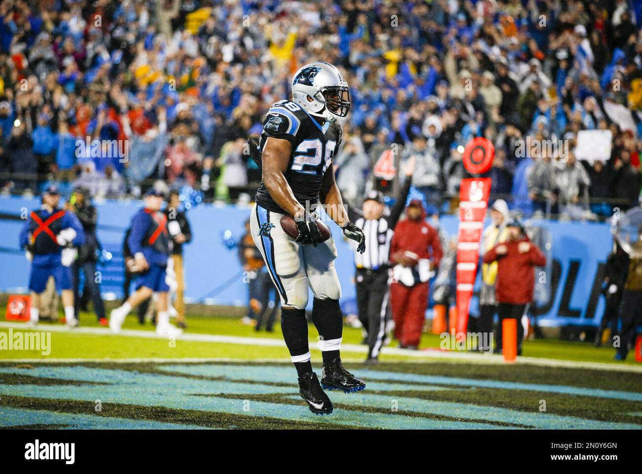 Carolina Panthers running back Jonathan Stewart (28) reacts after a ...