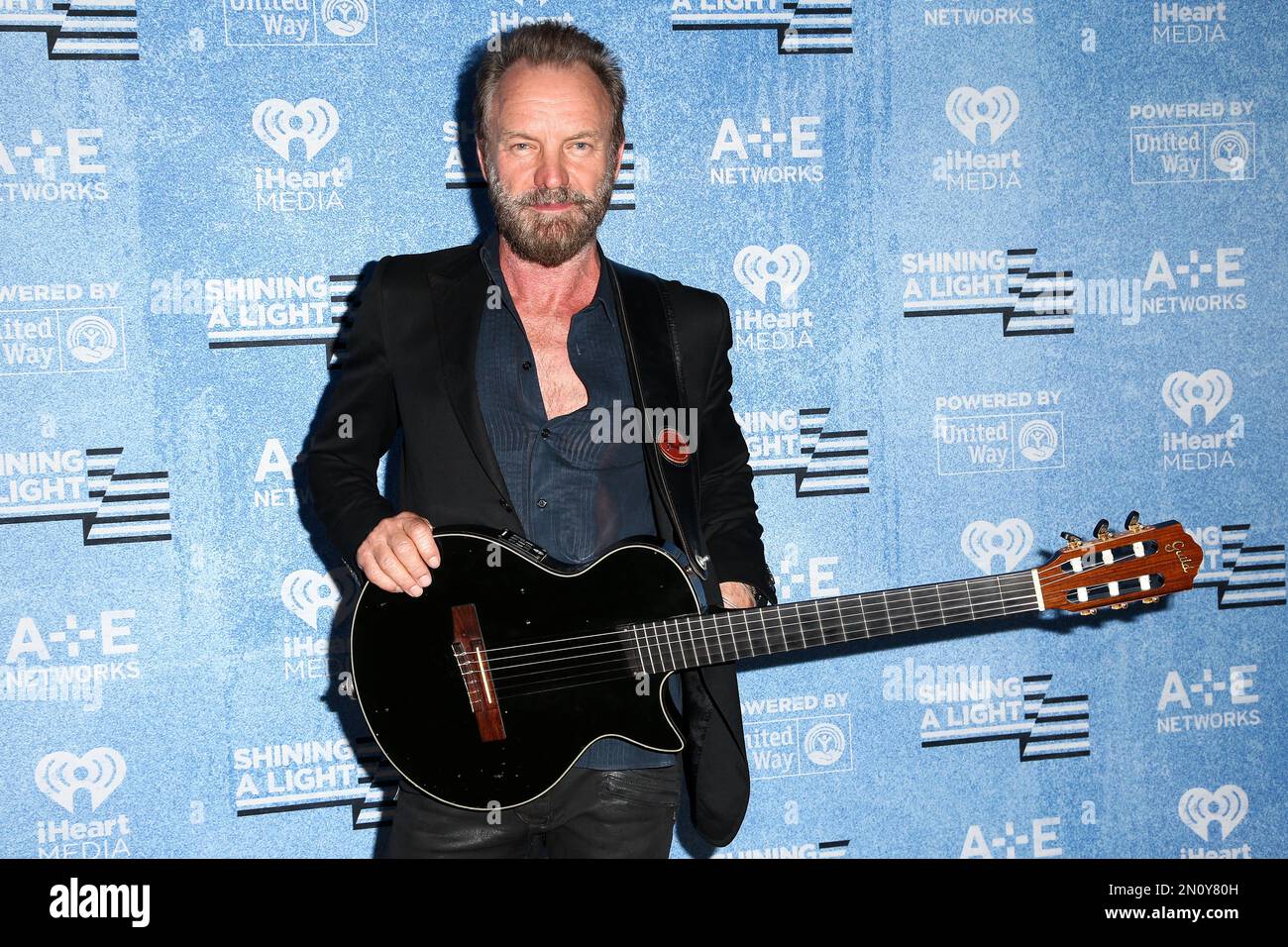 Sting poses backstage at the Shining a Light: A Concert for Progress on ...