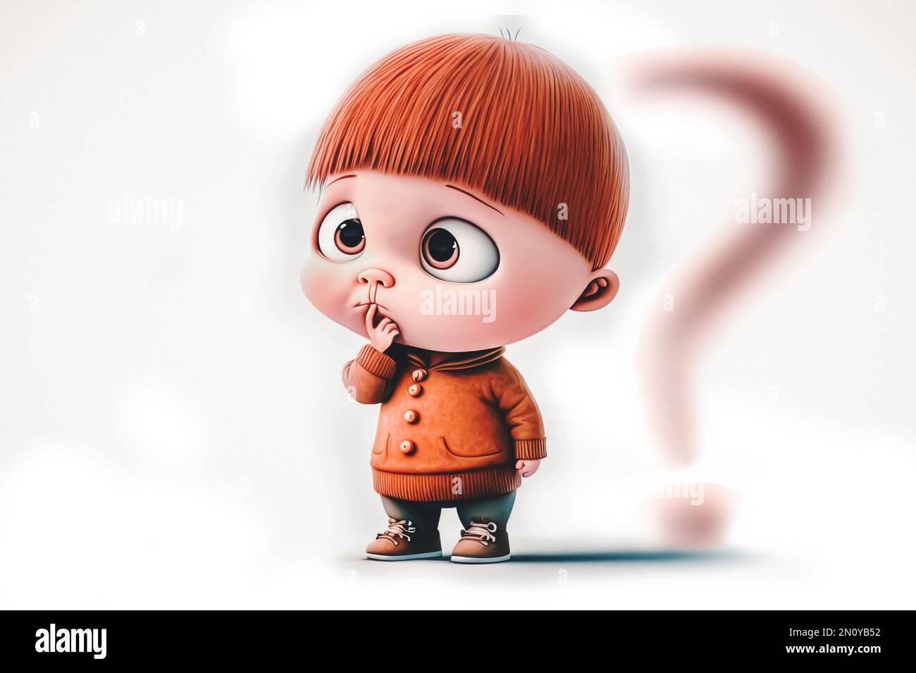 Cartoon boy with question hi-res stock photography and images - Alamy