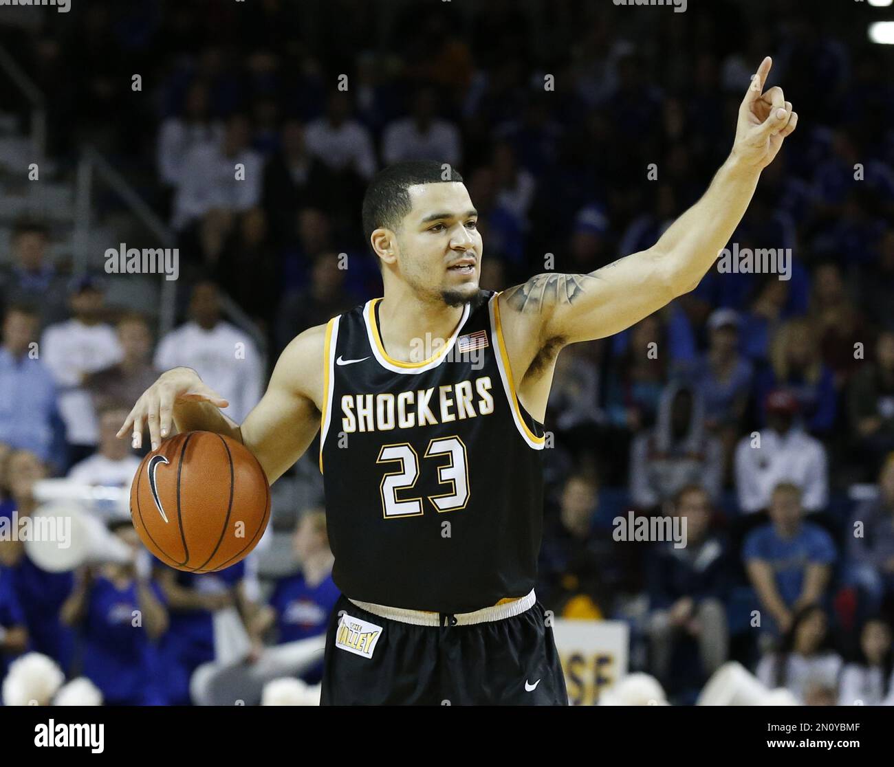 Wichita State guard Fred VanVleet (23) is pictured during NCAA college ...