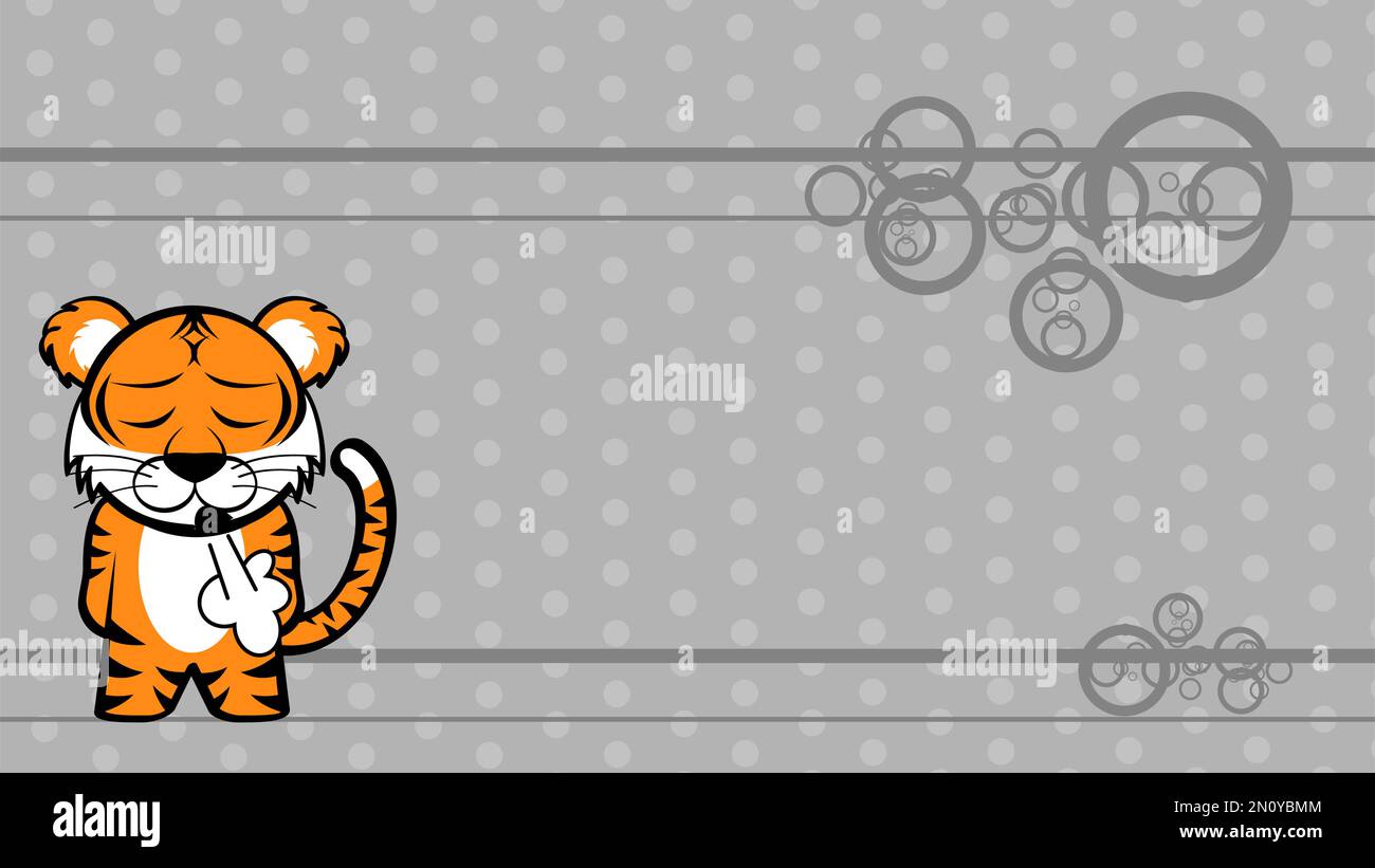 chibi tiger kid character cartoon background poster illustration in ...