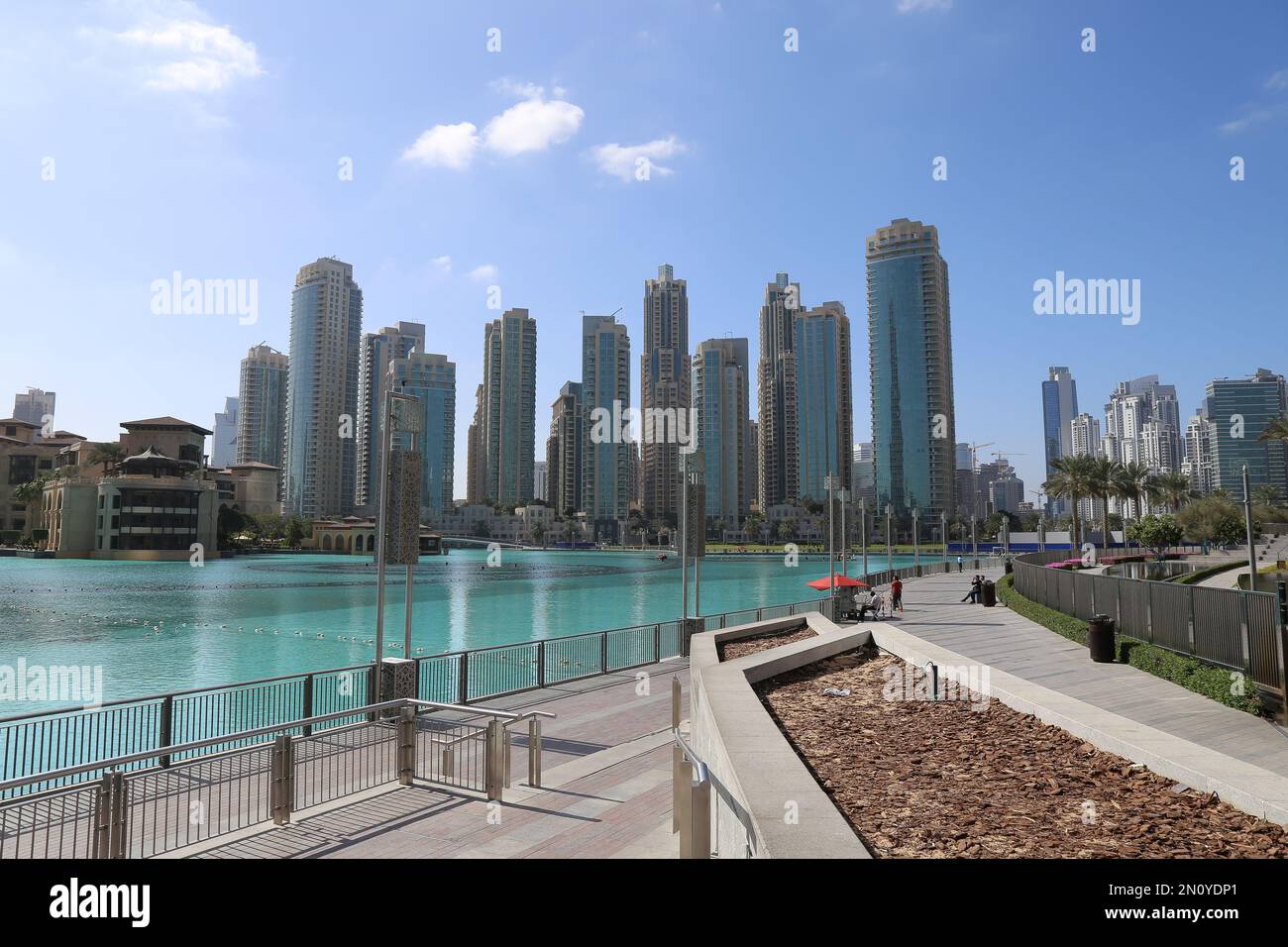 Dubai, UAE - February 14,2022: Skyline of Dubai downtown, at the Burj ...