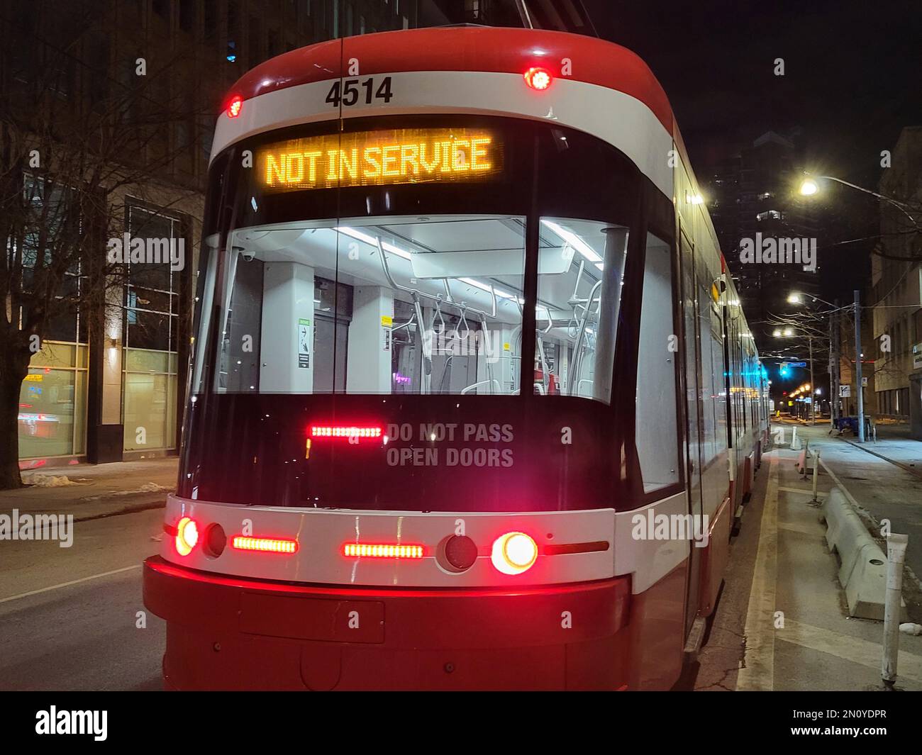 Toronto Transit Commission streetcars sit on Adelaide street east at ...