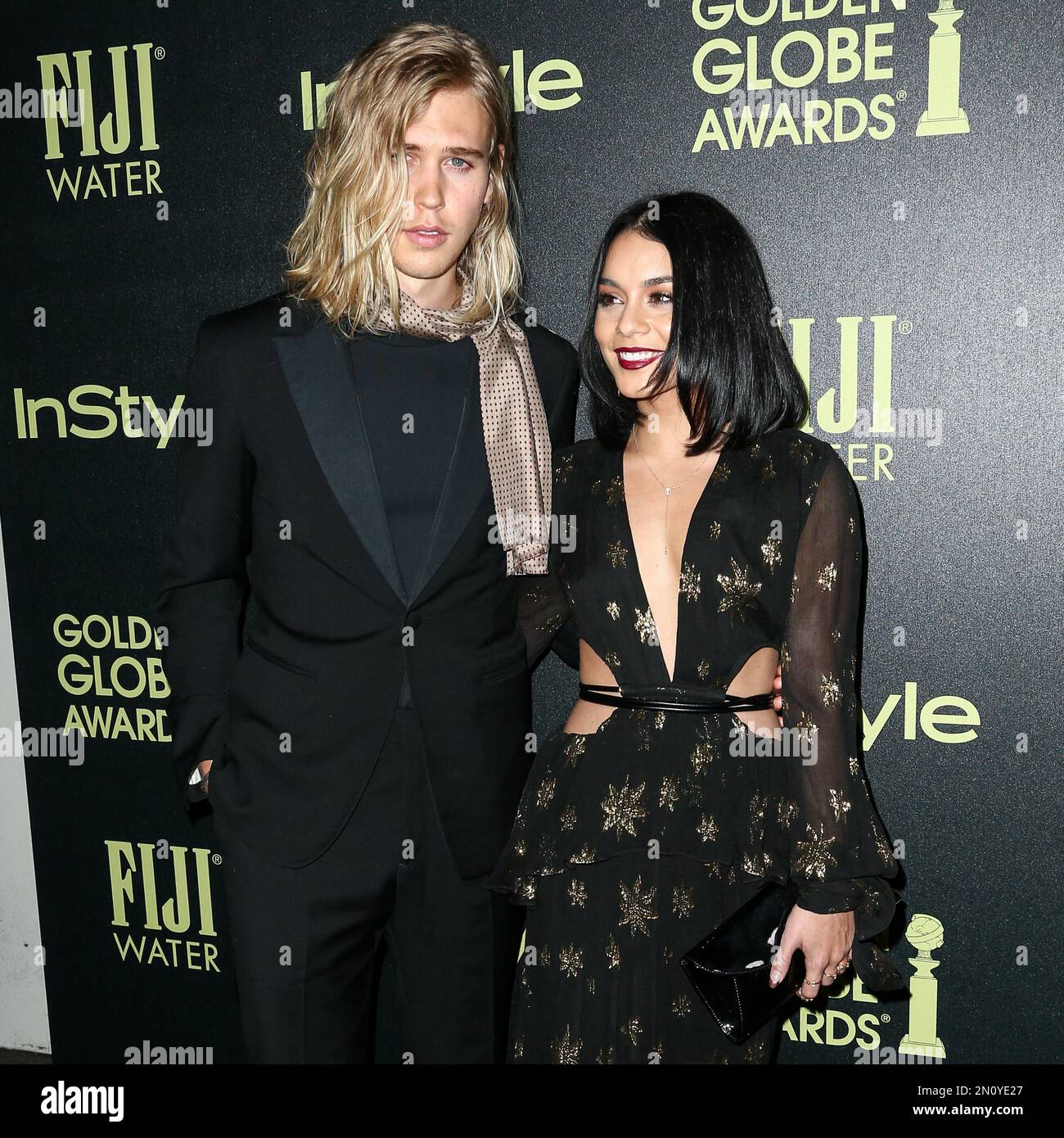 Austin Butler, left, and Vanessa Hudgens attend the Miss Golden Globe ...