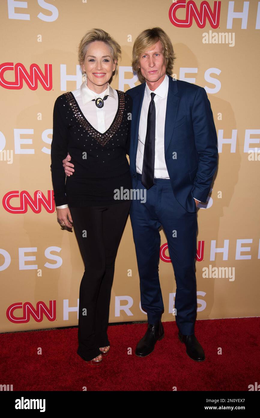 Sharon Stone and Scott Woodward attend CNN Heroes: An All-Star Tribute ...