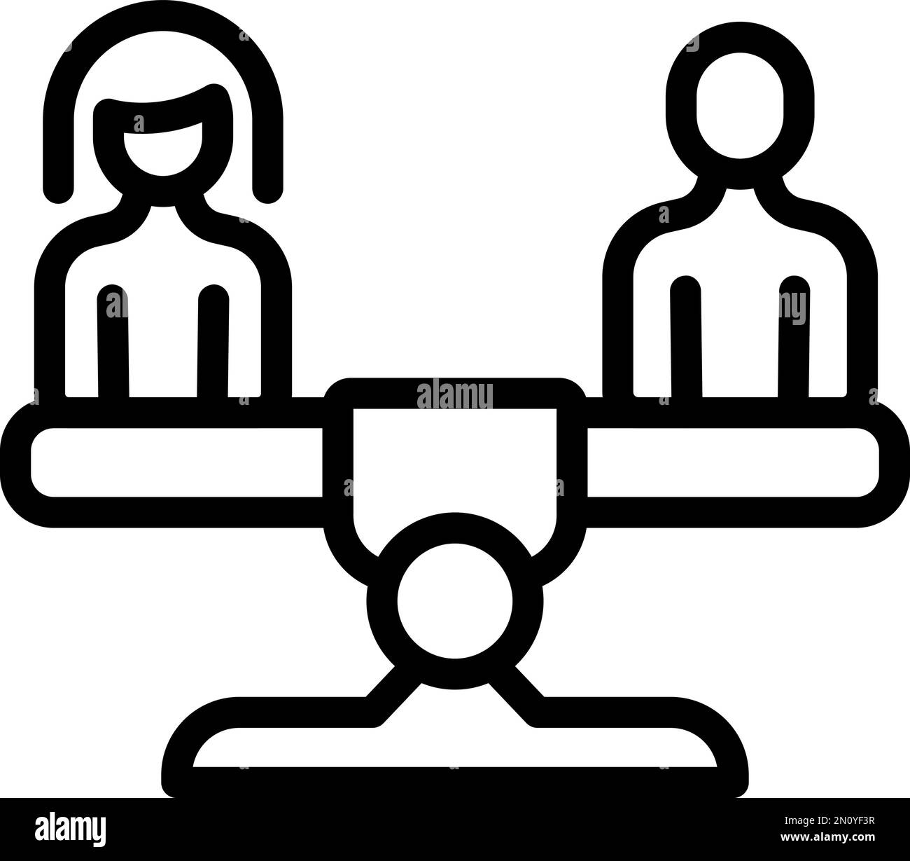 Population balance icon outline vector. Human team. Social data Stock ...