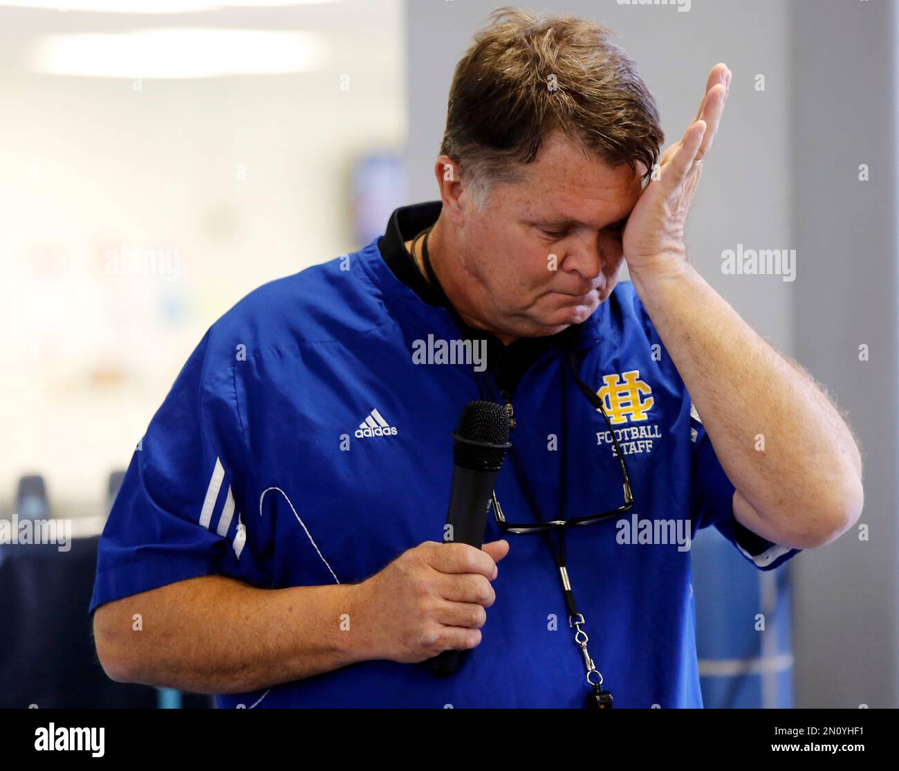 Henry Clay head football coach Sam Simpson, gets emotional while ...