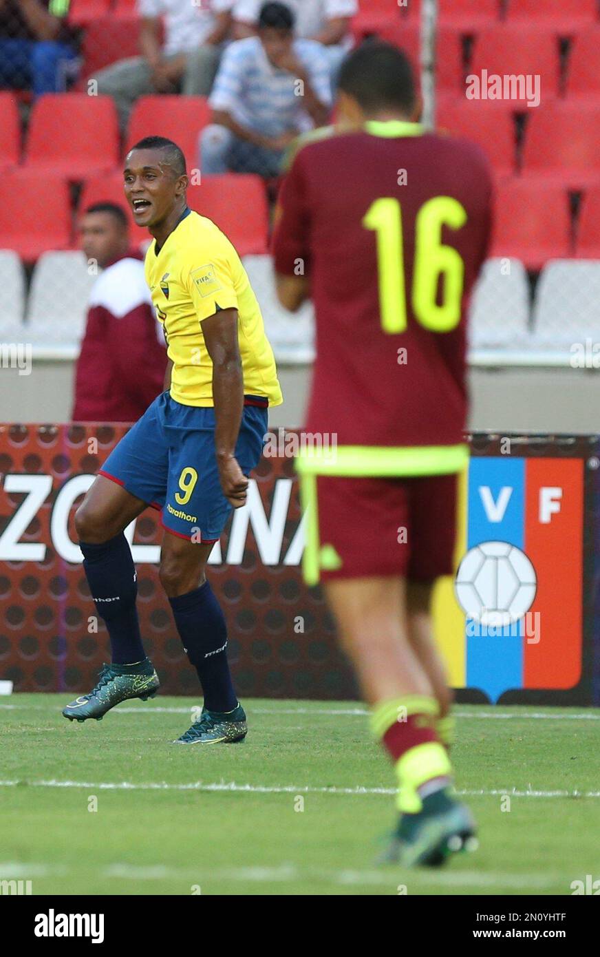 Ecuador's Fidel Martinez, left,celebrates after scoring against ...