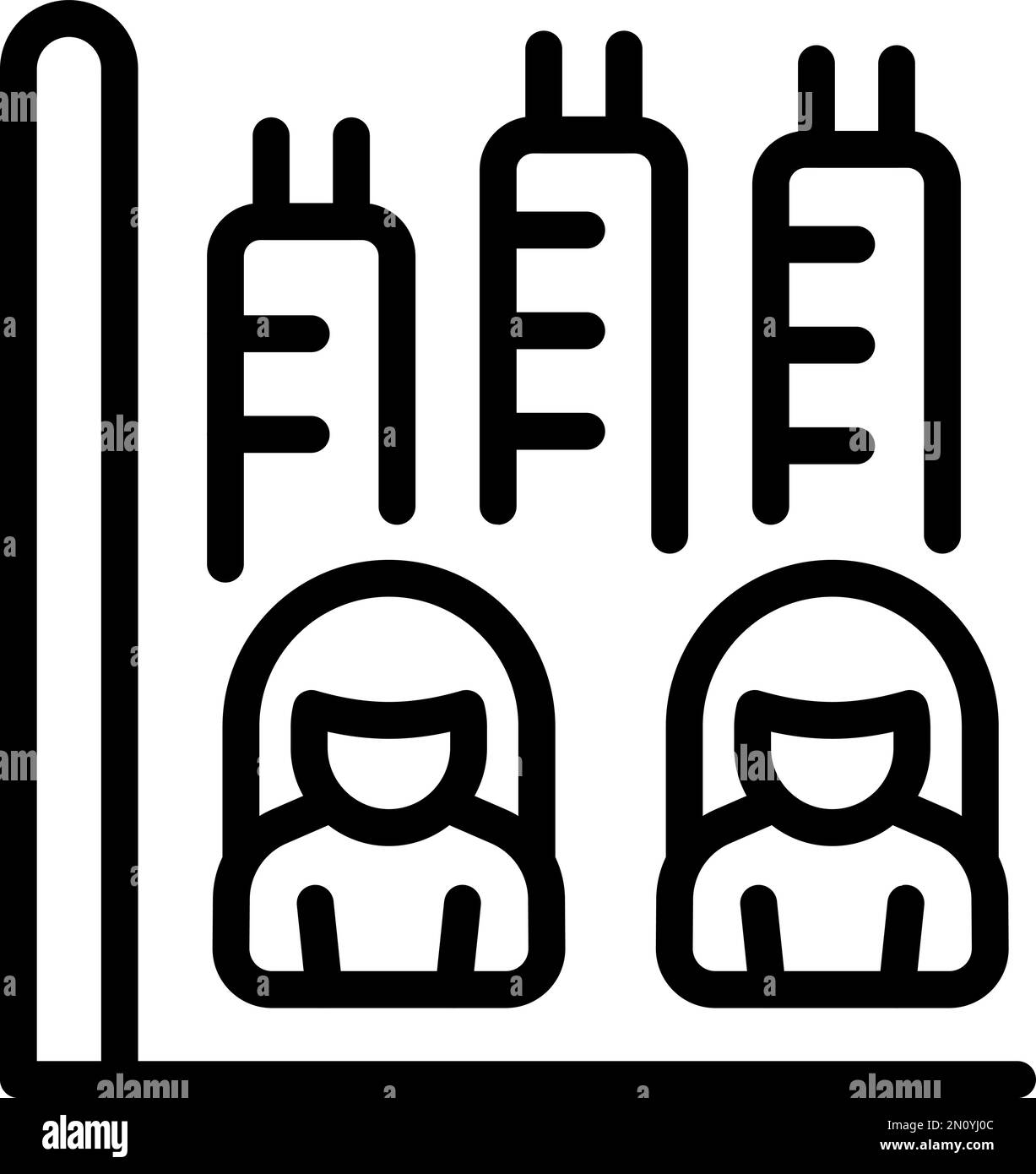 Social data icon outline vector. Graph increase. Human team Stock ...