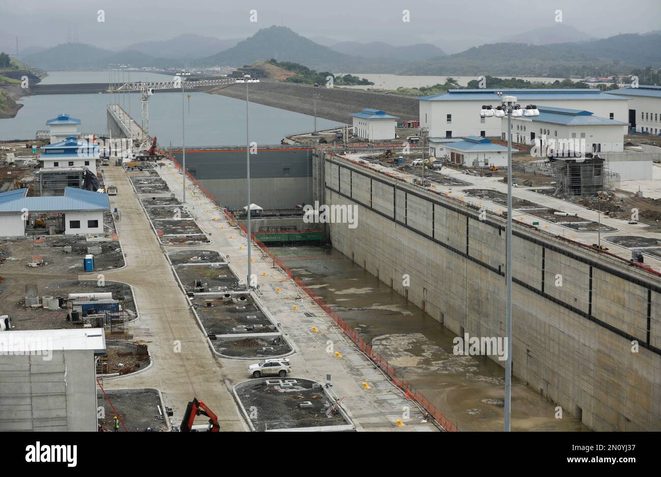 A view where a set of new locks were installed, seen during a press ...