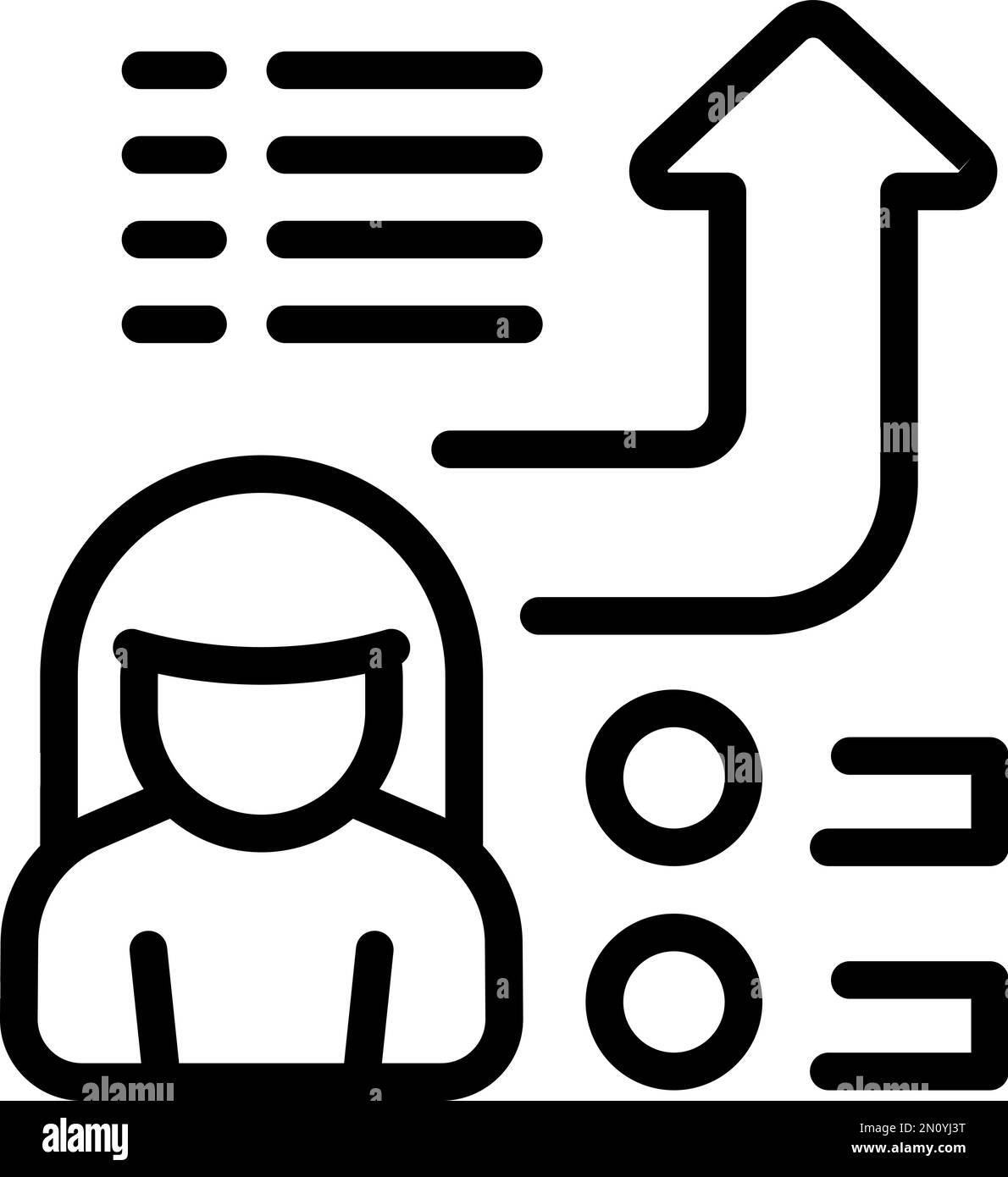 Data growth icon outline vector. Chart trend. Human team Stock Vector ...