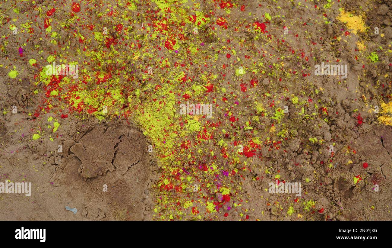 Yellow holi celebration powder hi-res stock photography and images - Alamy