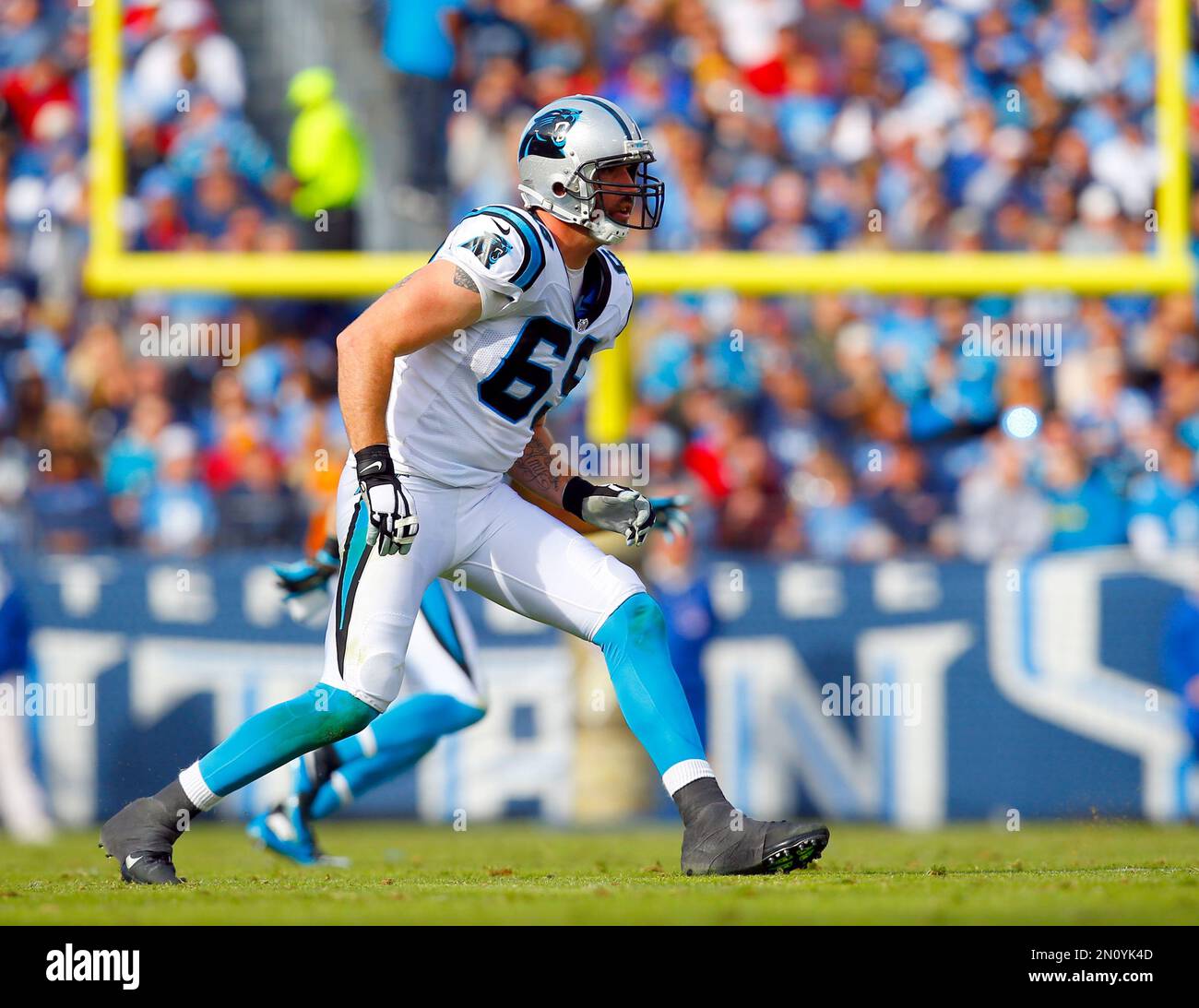 Carolina Panthers defensive end Jared Allen (69) rushes the passer ...