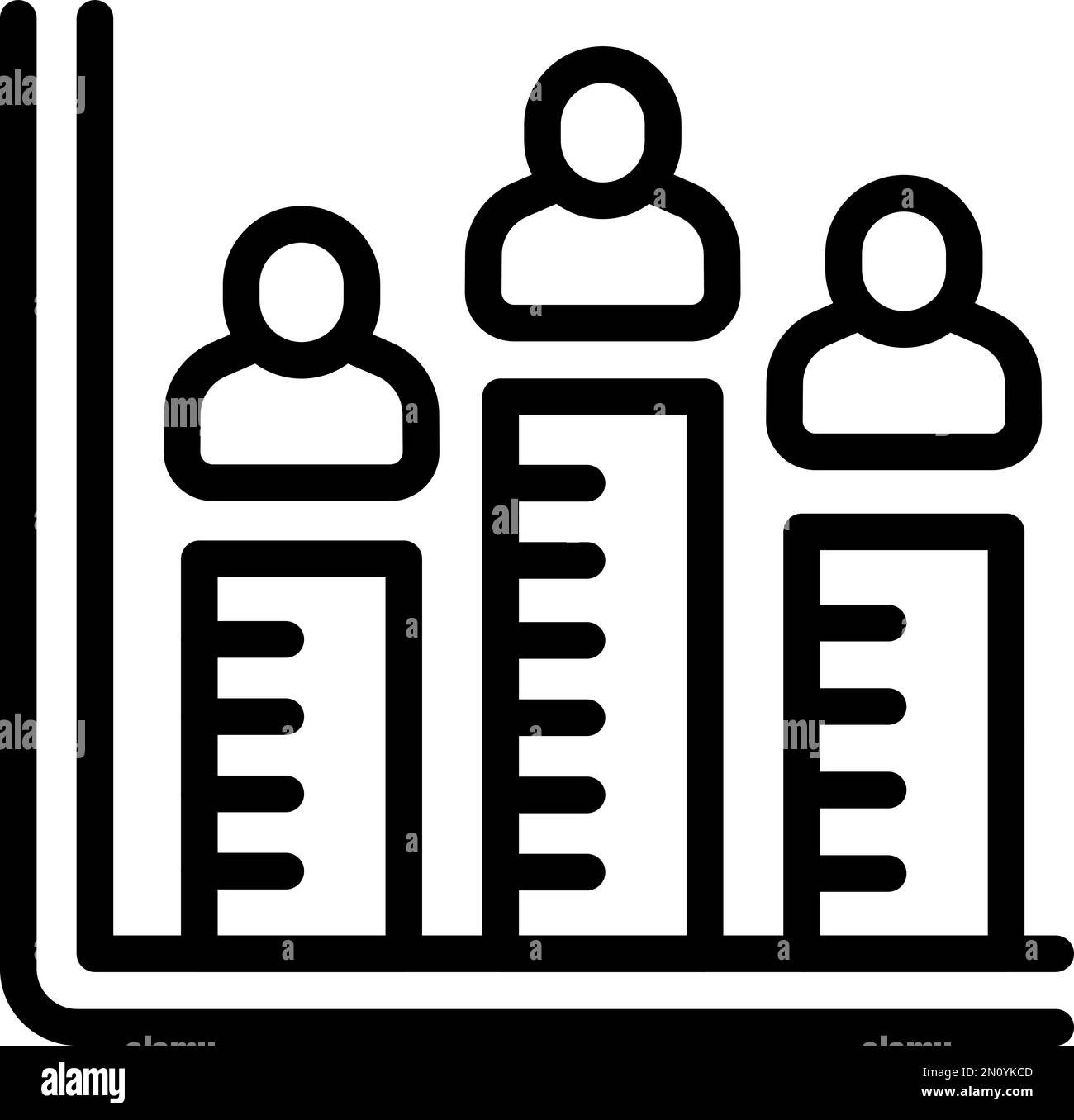 Data population icon outline vector. Growth graph. Human team Stock ...