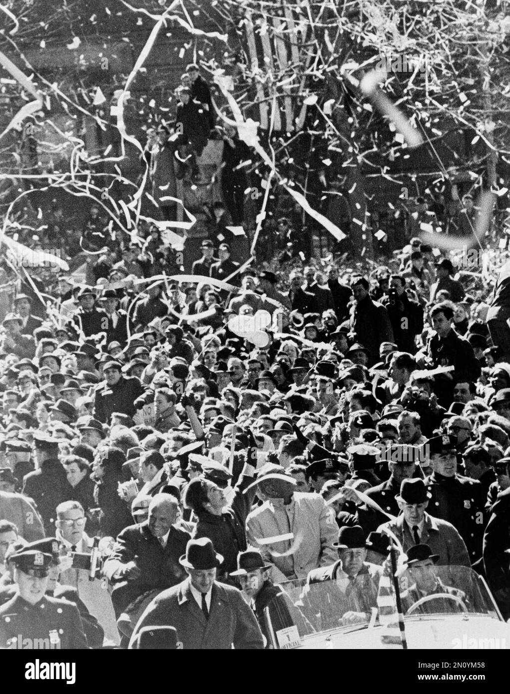 Astronaut John Glenn Jr., lower left center, his wife Annie, and Vice ...