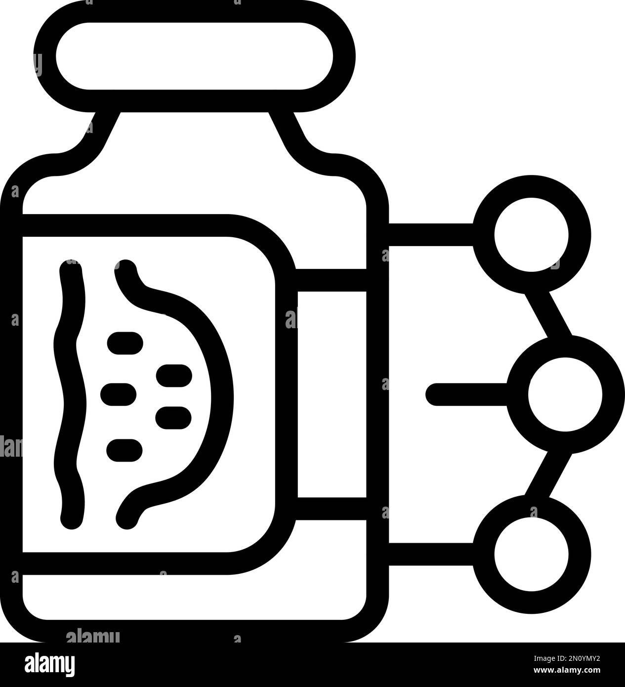 Stomach enzymes icon outline vector. Amino peptide. Collagen chain ...