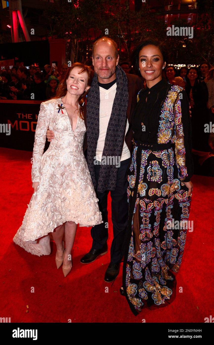 Stef Dawson, Woody Harrelson and Meta Golding seen at Los Angeles ...