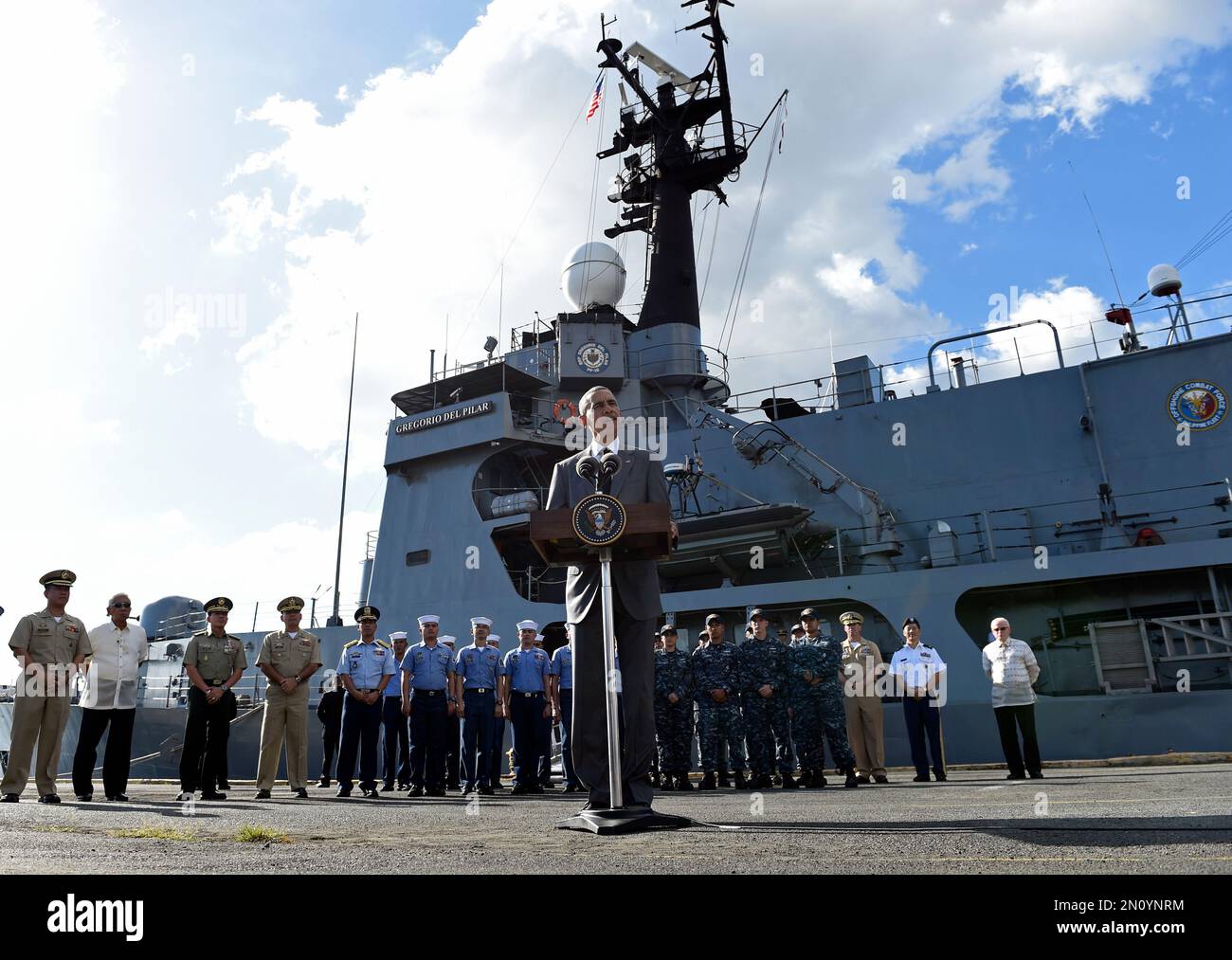 President Barack Obama speaks to reporters after touring the BRP ...