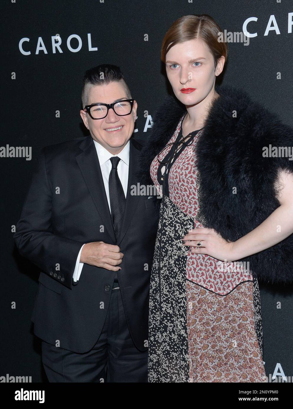Lea DeLaria, left, and fiancée Chelsea Fairless attend the premiere of ...