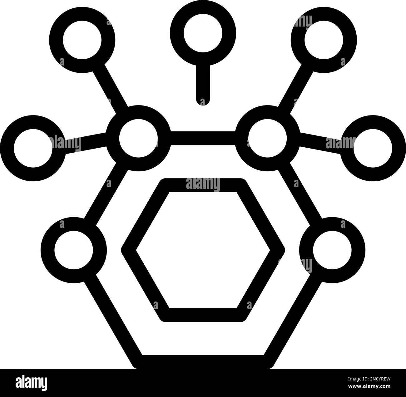 Vitamin Enzymes Icon Outline Vector Molecular Ozone Amino Peptide