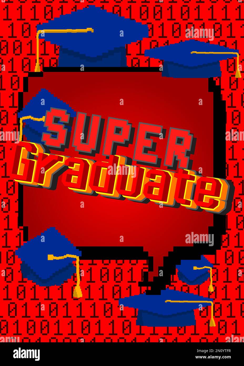 Super Graduate. pixelated word with geometric graphic background ...