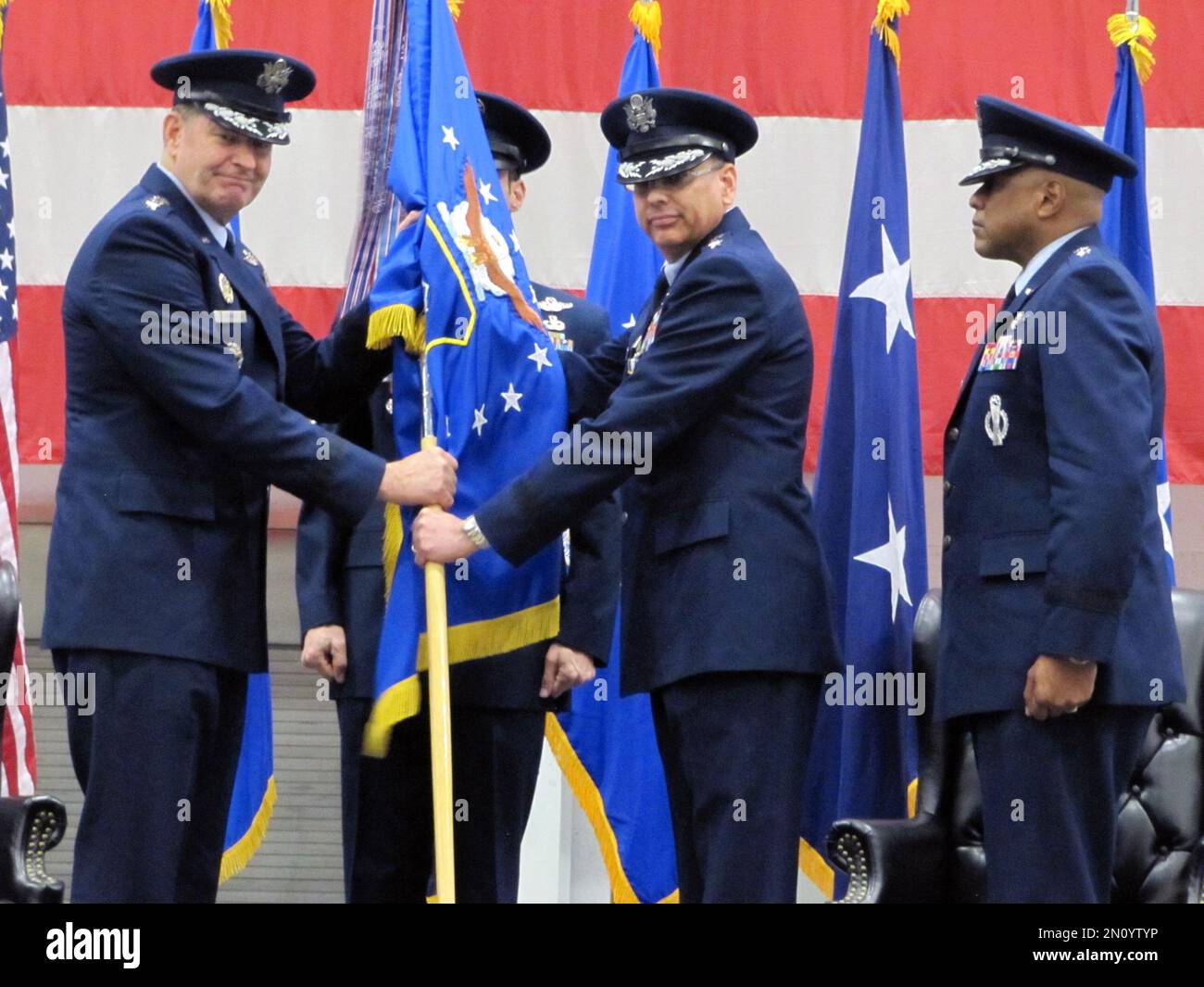 U.S. Air Force officials, from left to right, Gen. Robin Rand, Maj. Gen ...