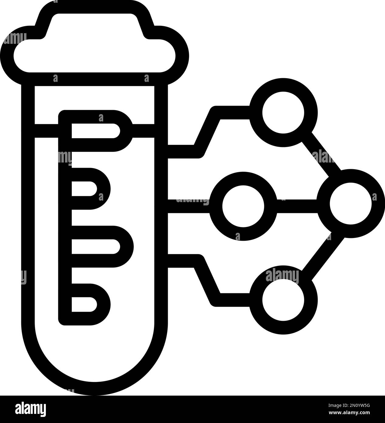Protein test tube icon outline vector. Amino peptide. Chain collagen ...