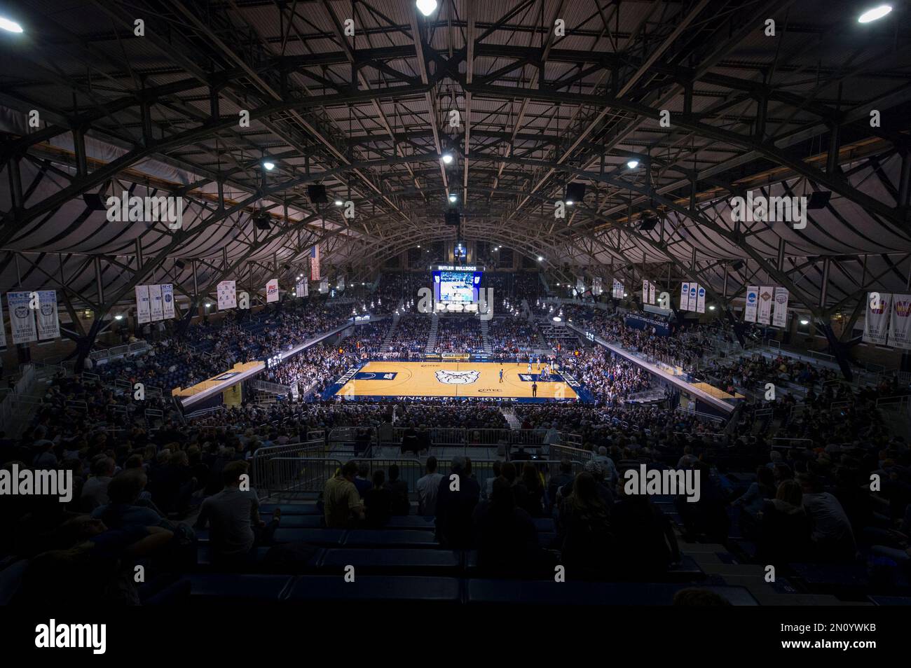 Butler University's Hinkle Fieldhouse during the second half of an NCAA ...