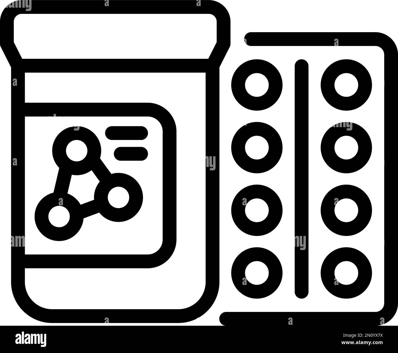 Enzymes pills icon outline vector. Amino peptide. Structure chain Stock ...