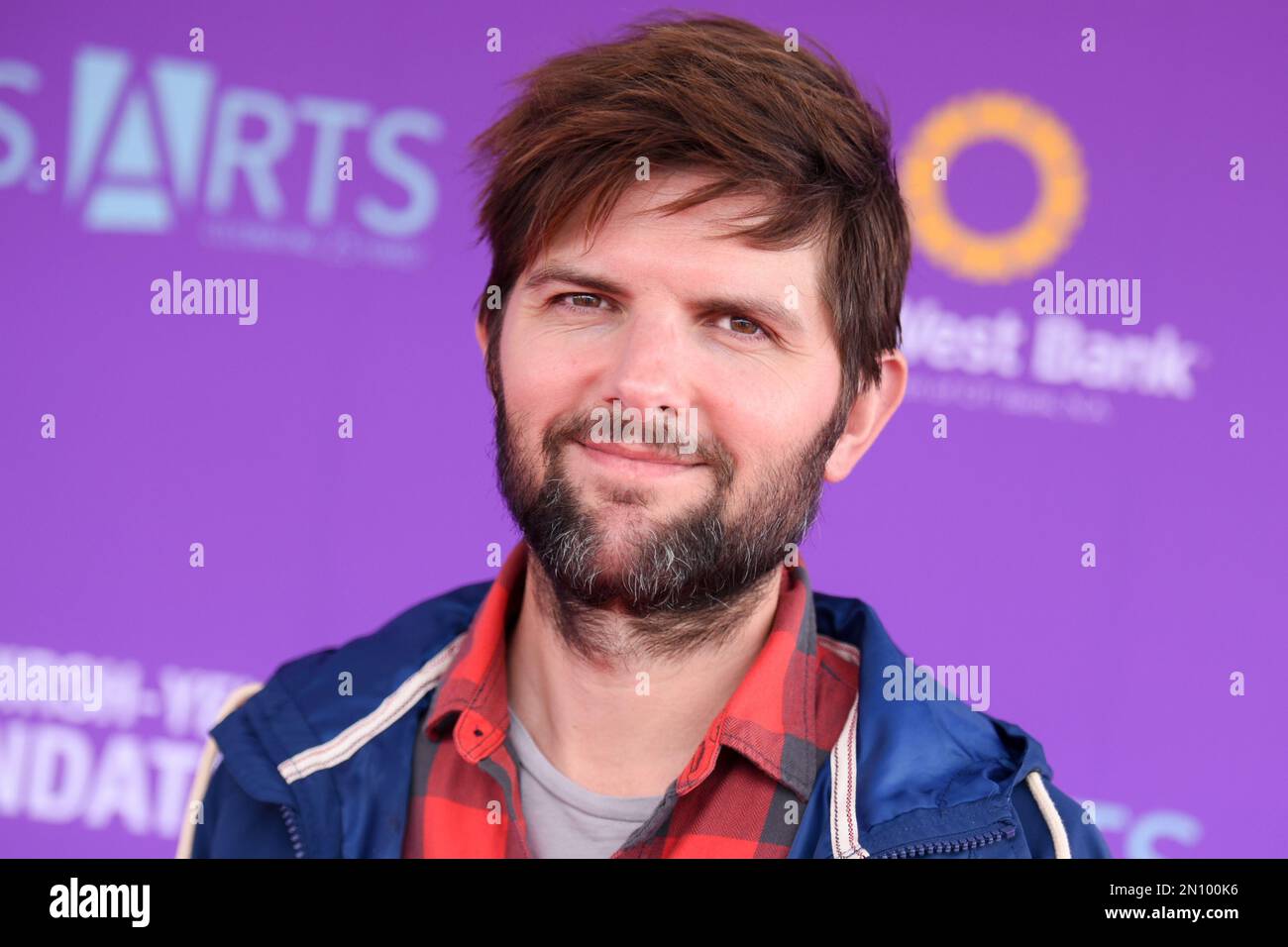 Adam Scott attends P.S. ARTS Express Yourself 2015 held at Barker ...