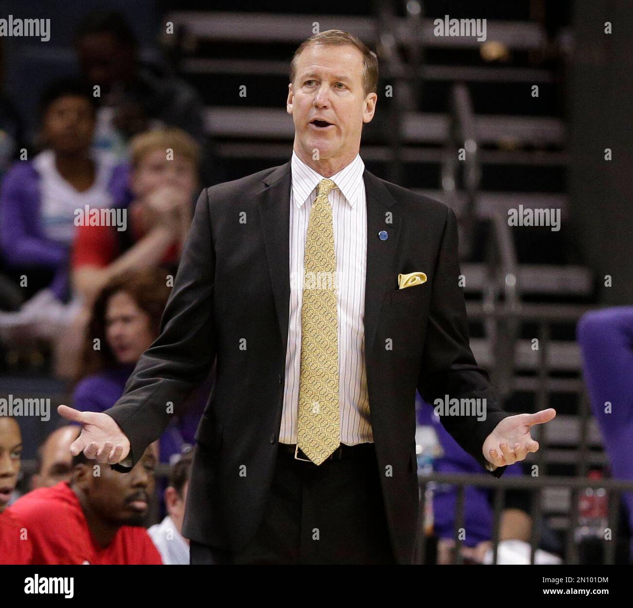 Portland Trail Blazers' Terry Stotts argues a call in the first half of ...