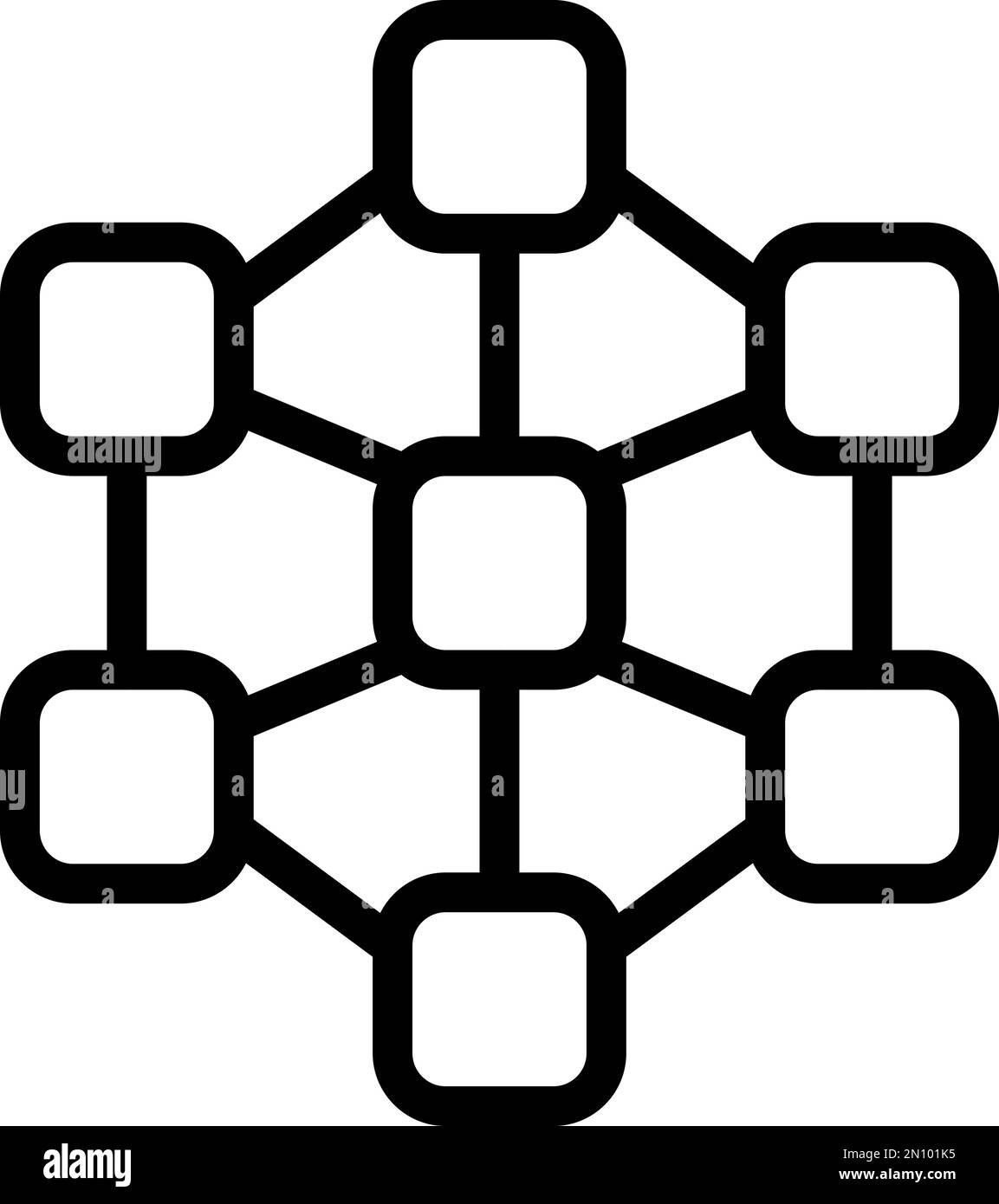 Molecular ozone icon outline vector. Amino peptide. Structure chain ...