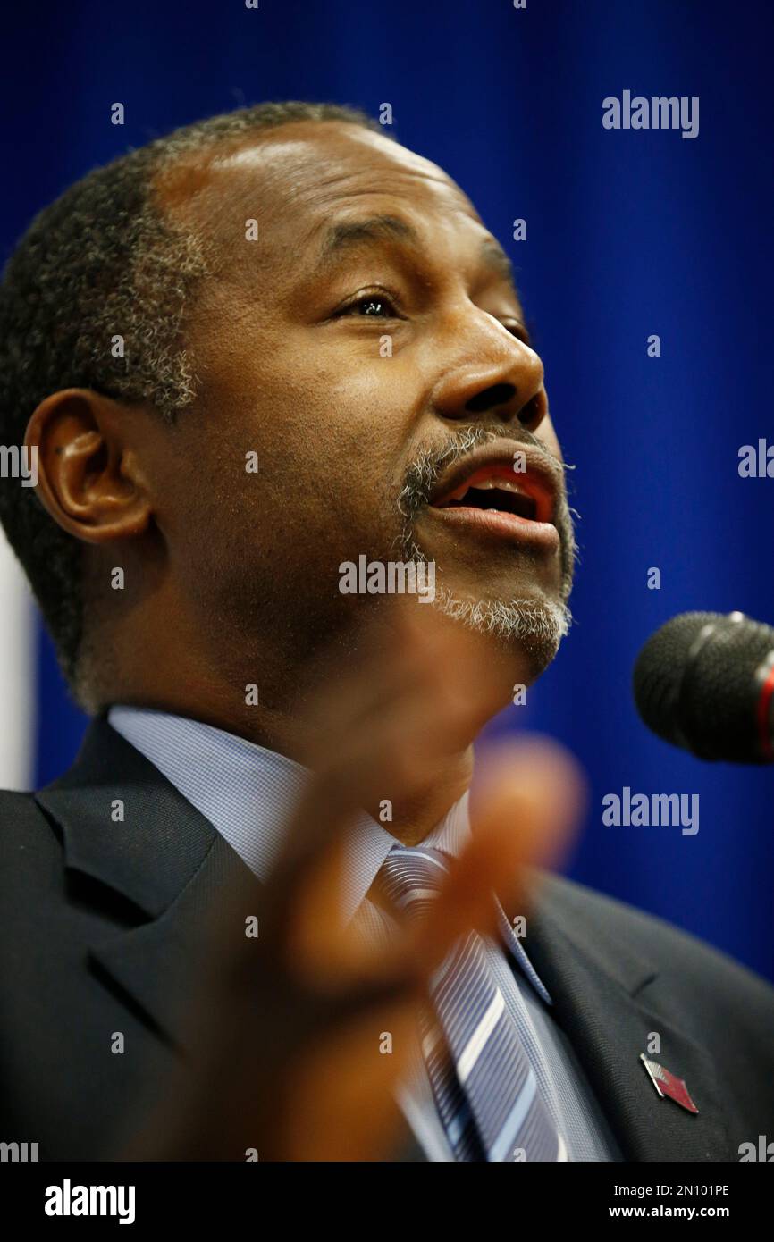 Republican presidential candidate Dr. Ben Carson speaks at a news ...