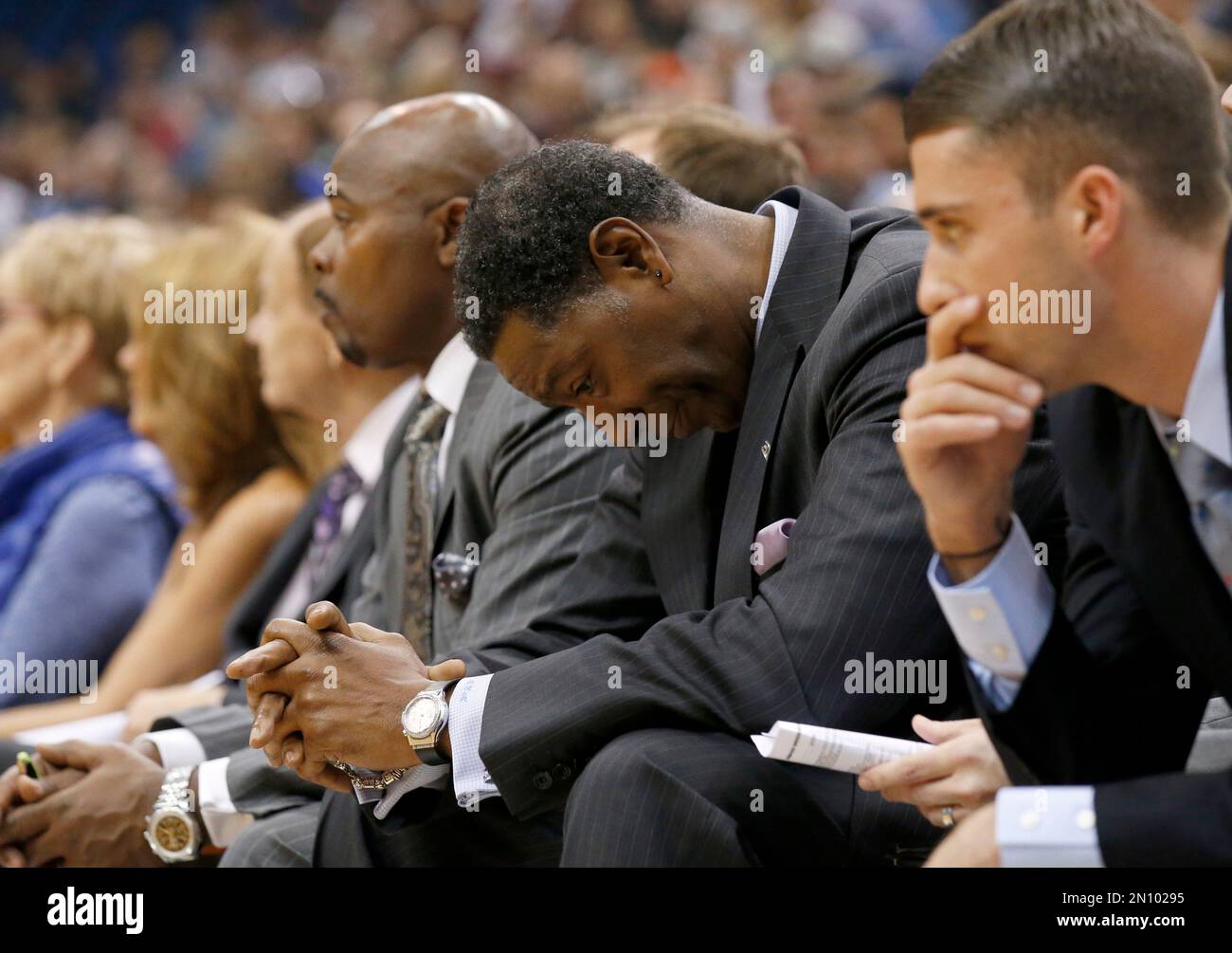 Minnesota Timberwolves head coach Sam Mitchell sits on the bench during ...