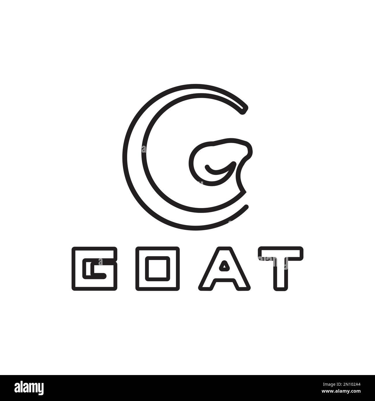 Letter G Goat Head Logo-Vector illustration Stock Vector Image & Art ...
