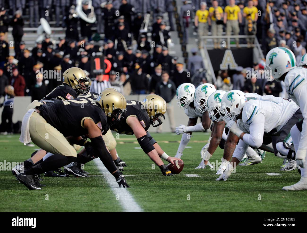 Army's offense prepares to run a play against Tulane during the second ...