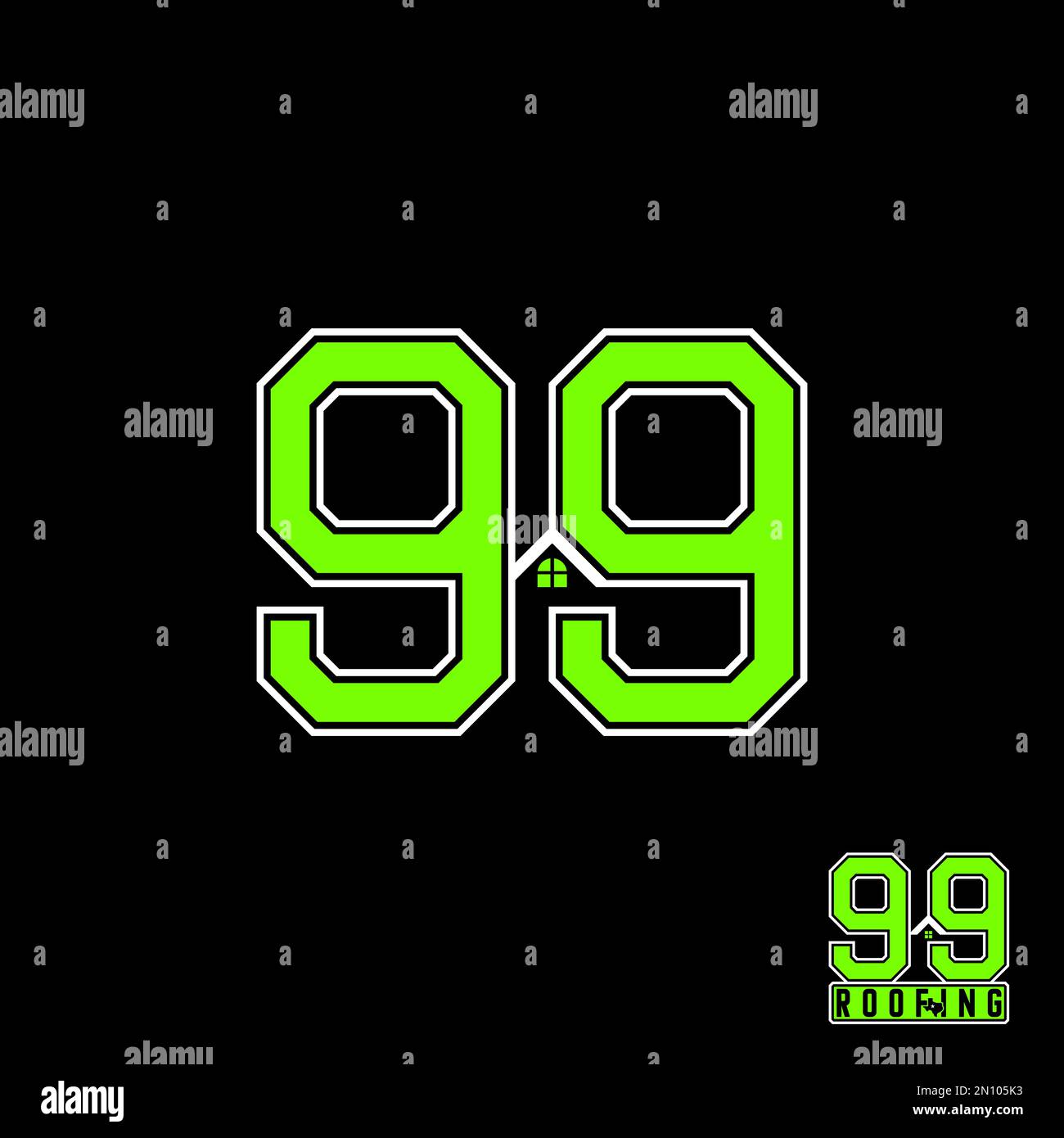 Number 99 and Roof house image graphic icon logo design abstract ...