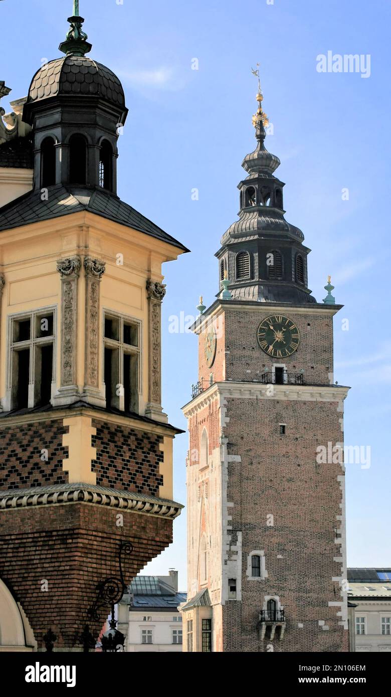 beautiful architecture tower and cupola - krackow Stock Photo - Alamy