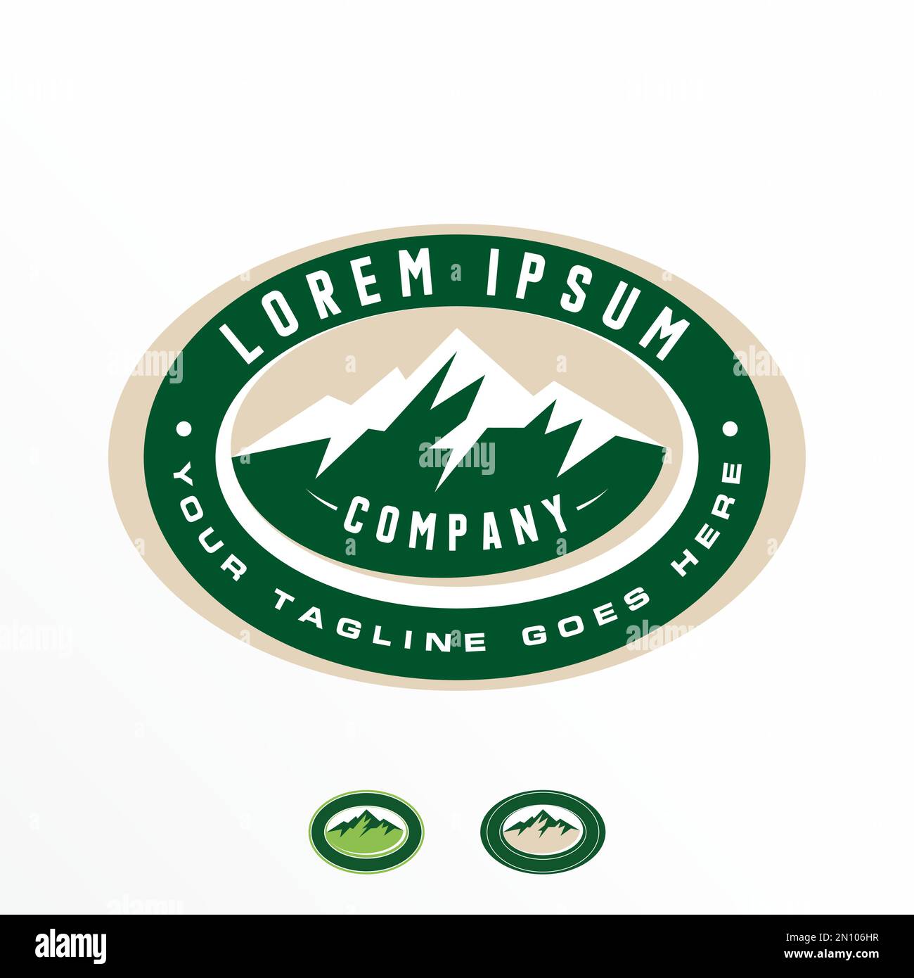 Simple Mountain in Ellipse emblem image graphic icon logo design abstract concept vector stock ...