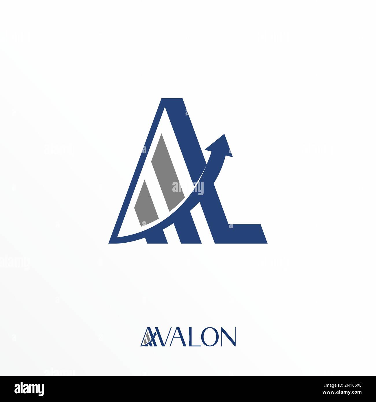 Letter or word A font with chart and Arrow image graphic icon logo ...