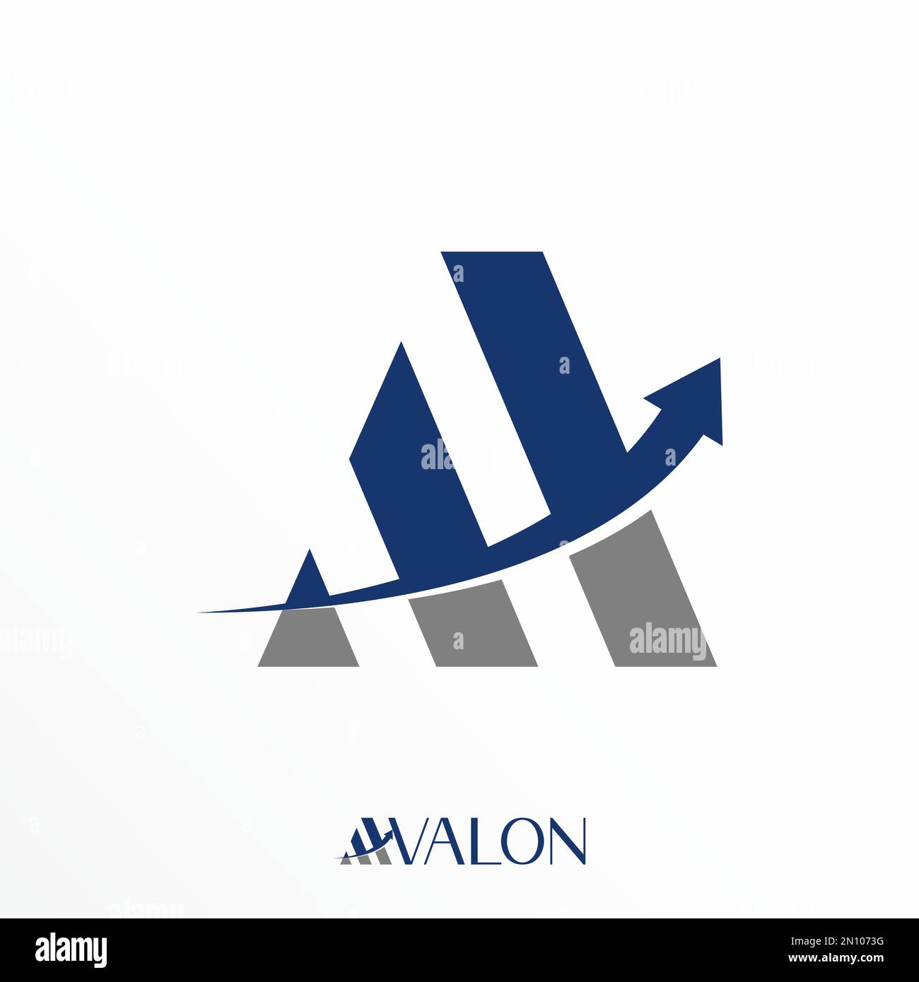 Letter or word A font with chart and Arrow image graphic icon logo ...