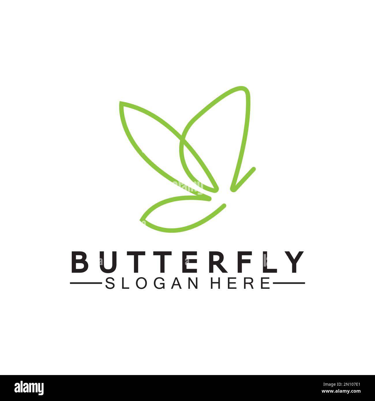 Simple Butterfly monoline logo-Vector illustration Stock Vector Image ...