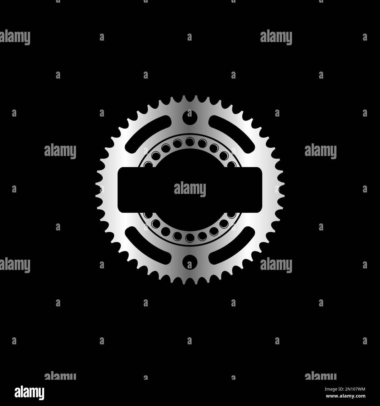 Gear and bearing in Metal emblem image graphic icon logo design ...