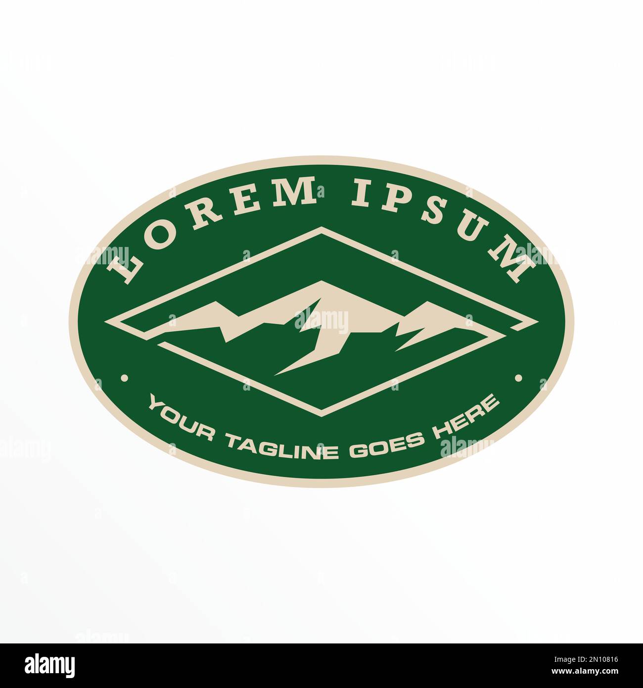 Simple Mountain in Ellipse emblem image graphic icon logo design abstract concept vector stock ...