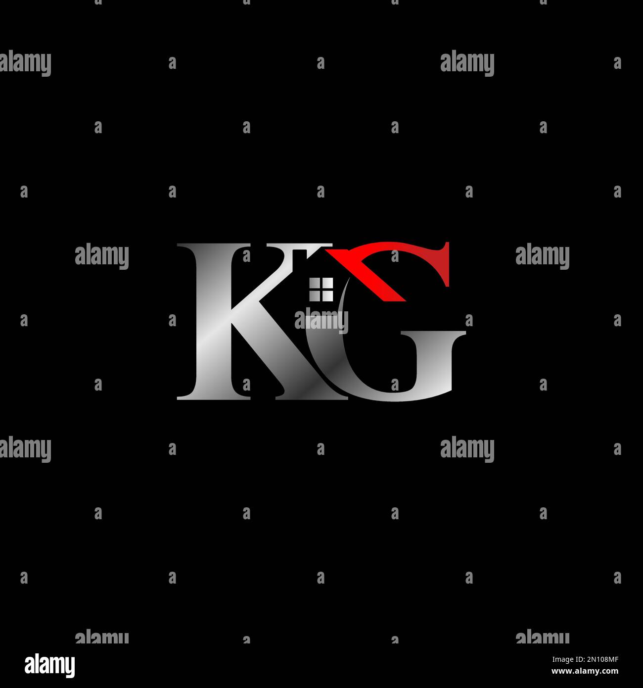 Letter or word KG font with Roof house and ball image graphic icon logo ...
