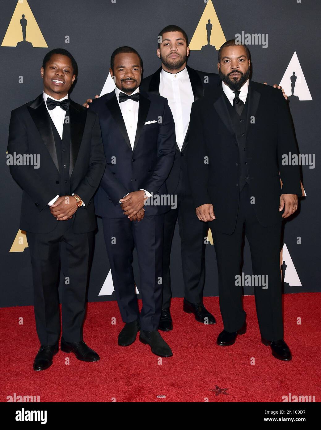 Jason Mitchell, from left, F. Gary Gray, O'Shea Jackson Jr., and Ice ...