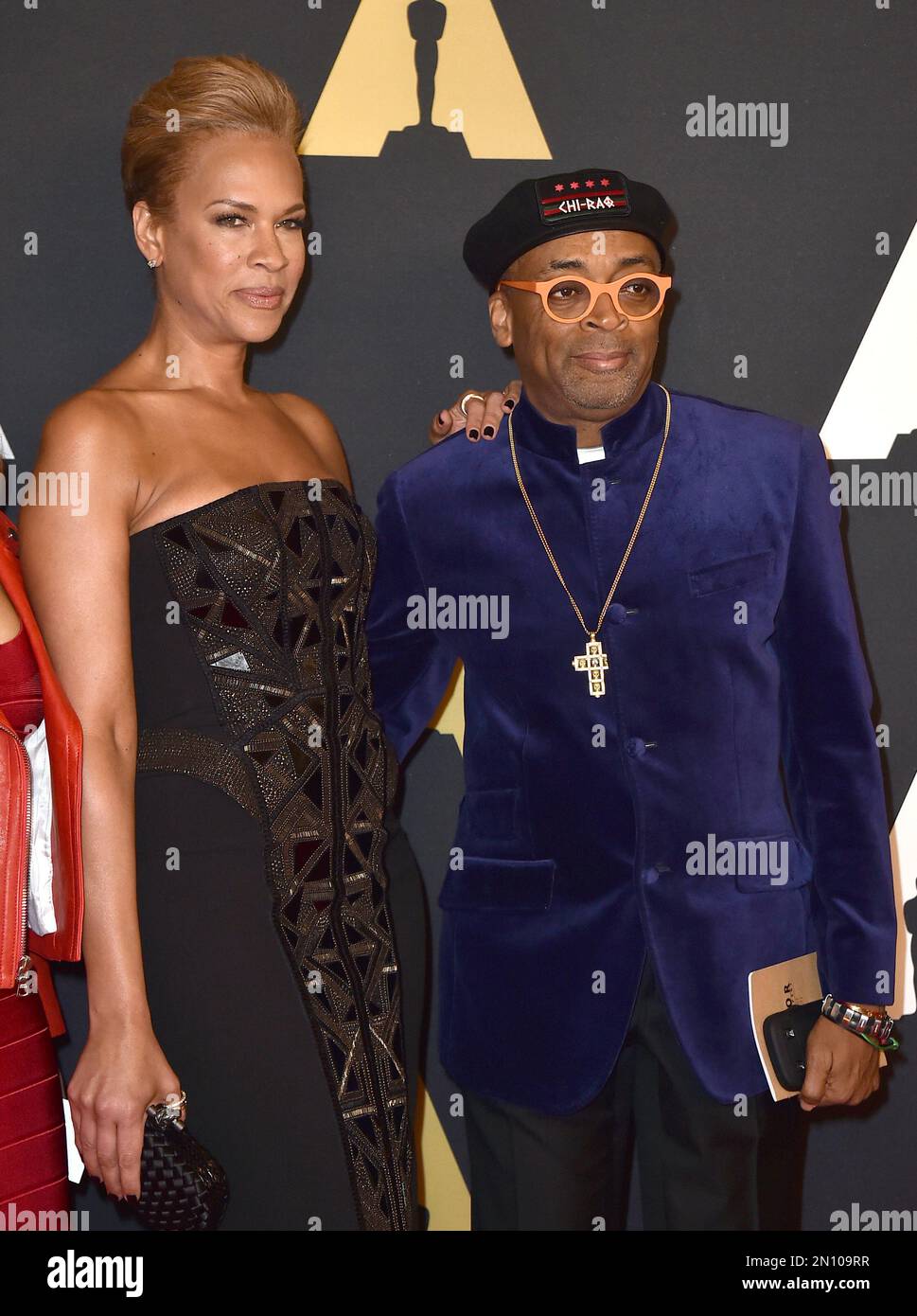 Spike Lee, right, and Tonya Lewis Lee arrive at the Governors Awards at ...