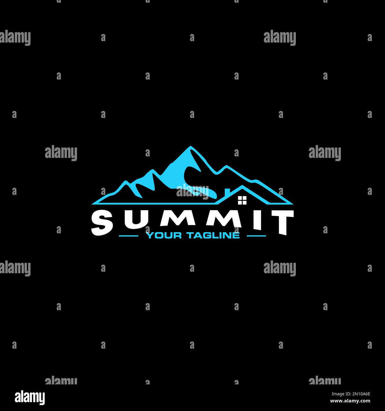 Roof house like Mountain with tree and moon image graphic icon logo design abstract concept ...